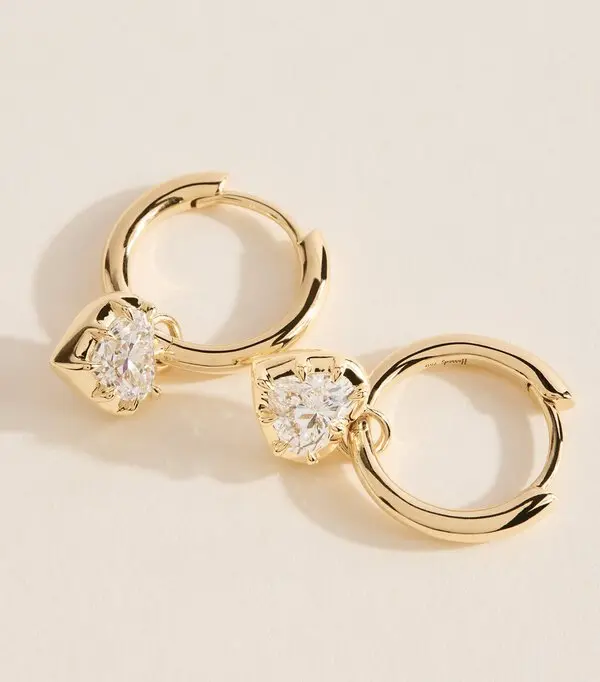 Harrods Gold And Diamond Hoop Earrings