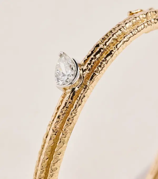 AZLEE Yellow And Diamond Dewdrop Bangle