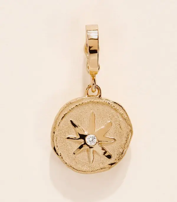 AZLEE Yellow And Diamond Petite Dreams Charm - Gold