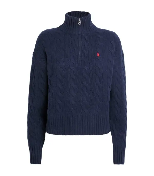 Polo Ralph Lauren Wool-cashmere Quarter-zip Sweater