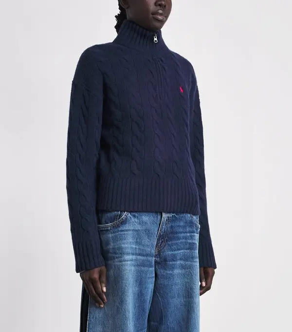 Polo Ralph Lauren Wool-cashmere Quarter-zip Sweater