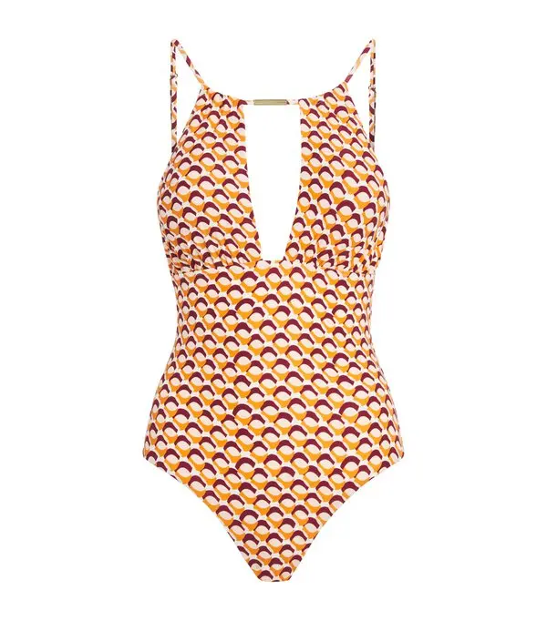 Melissa Odabash Cut-out Printed Surfside Swimsuit