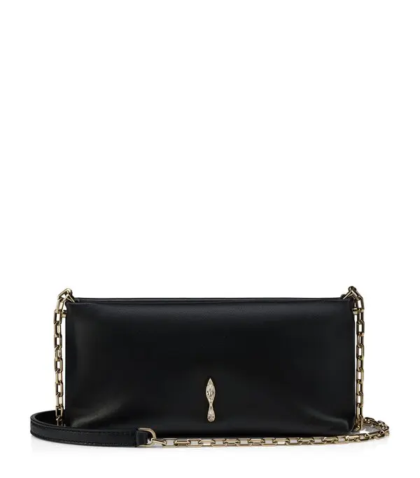 CHRISTIAN LOUBOUTIN Maykimay Leather Chain Pouch Bag - Black