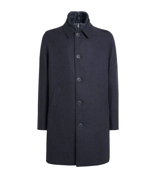 Herno Wool-blend Gilet Coat - Navy