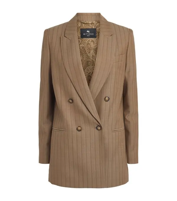 Etro Wool Jacquard Double-breasted Blazer
