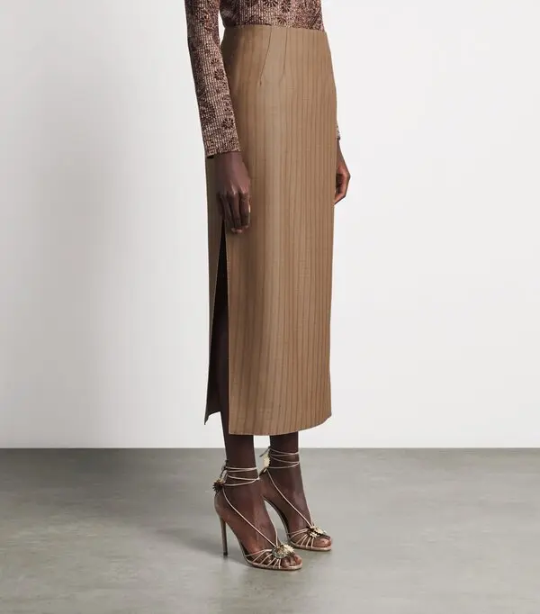 Etro Wool Jacquard Midi Skirt