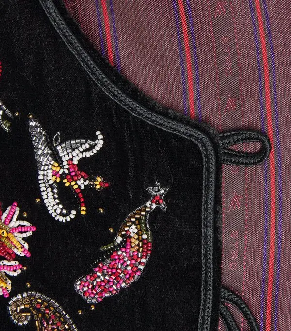 Etro Velvet Embellished Cropped Waistcoat