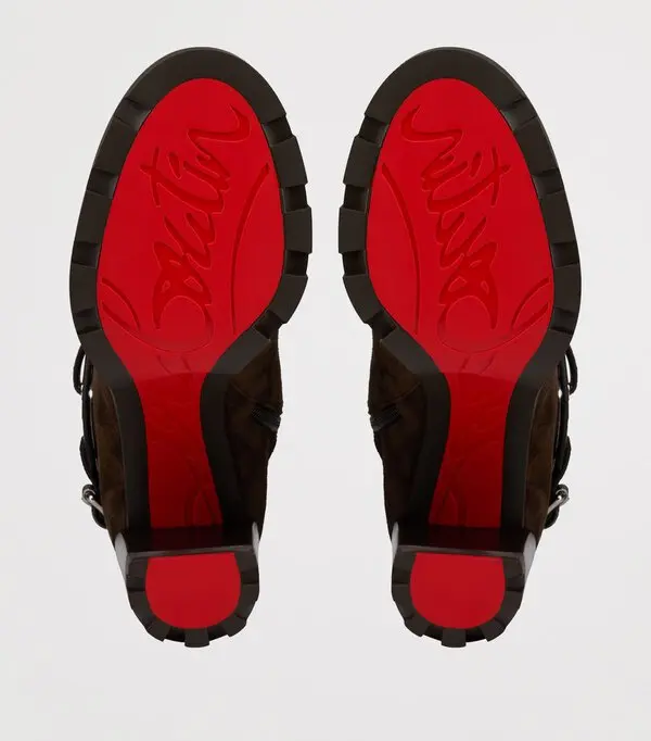 CHRISTIAN LOUBOUTIN Dianouchette Lug Suede Ankle Boots 100