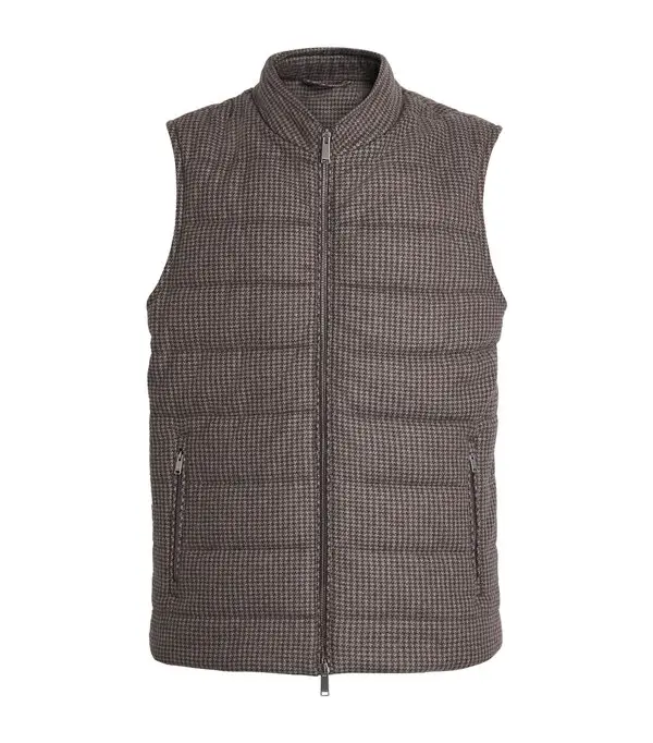 Eton Wool-cashmere Houndstooth Gilet