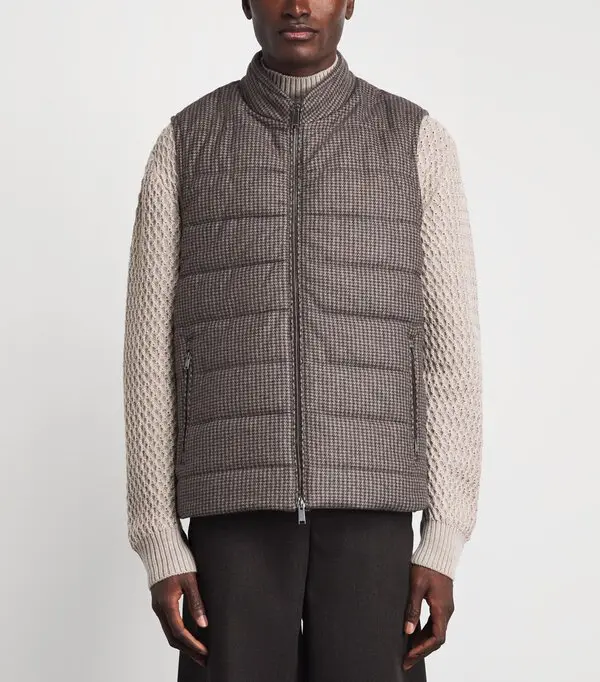 Eton Wool-cashmere Houndstooth Gilet