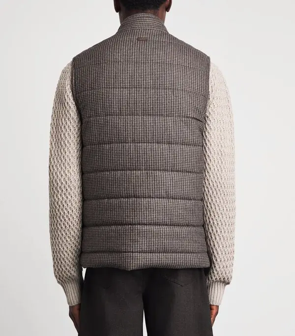 Eton Wool-cashmere Houndstooth Gilet