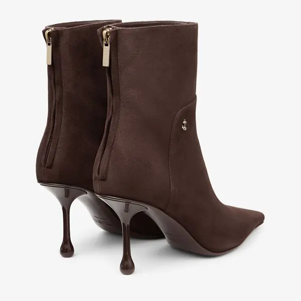 JIMMY CHOO Cycas Ankle Boot 80 Chocolate Suede Ankle Boots Chocolate