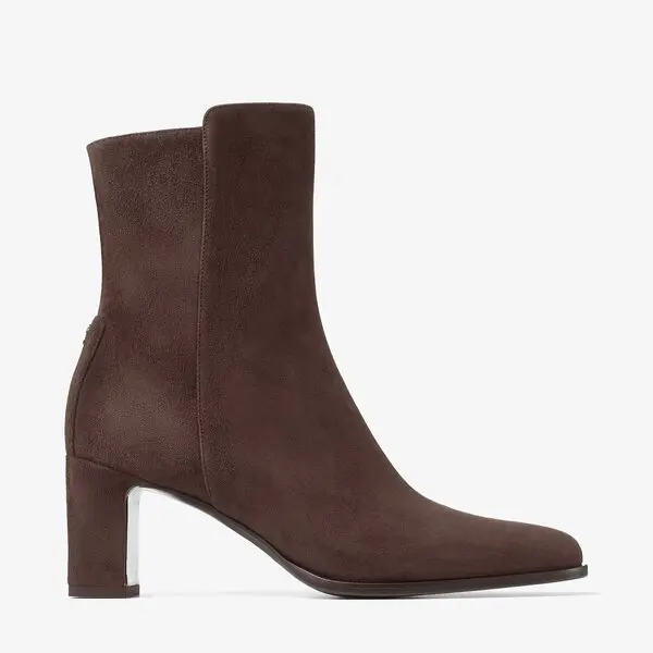 JIMMY CHOO Caly Ab 65 Chocolate Suede Ankle Boots Chocolate