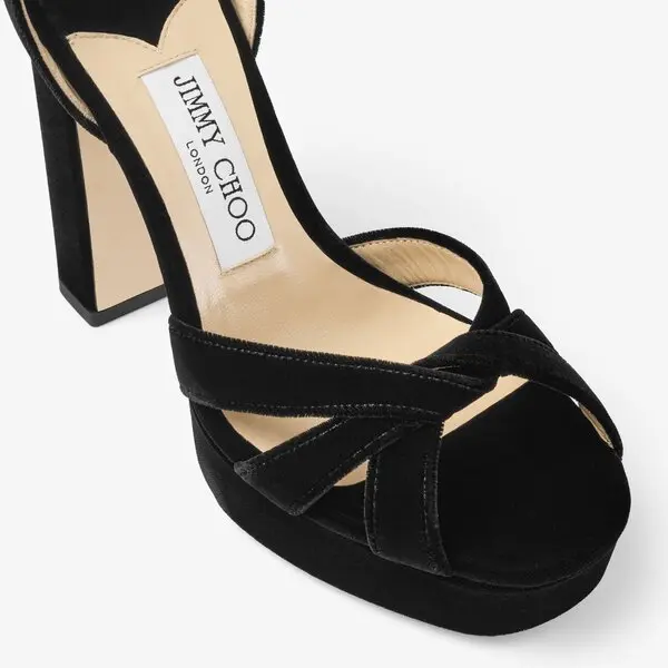 JIMMY CHOO Kove 120 Velvet Platform Sandals
