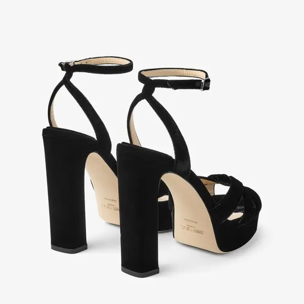 JIMMY CHOO Kove 120 Velvet Platform Sandals