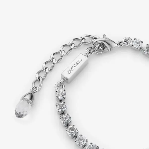 JIMMY CHOO Saeda Link Bracelet Silver-finish Bracelet With Crystal Embellishment