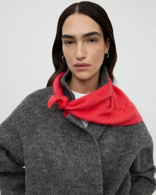 Soft Goat Scarf Brushed Triangle Cashmere