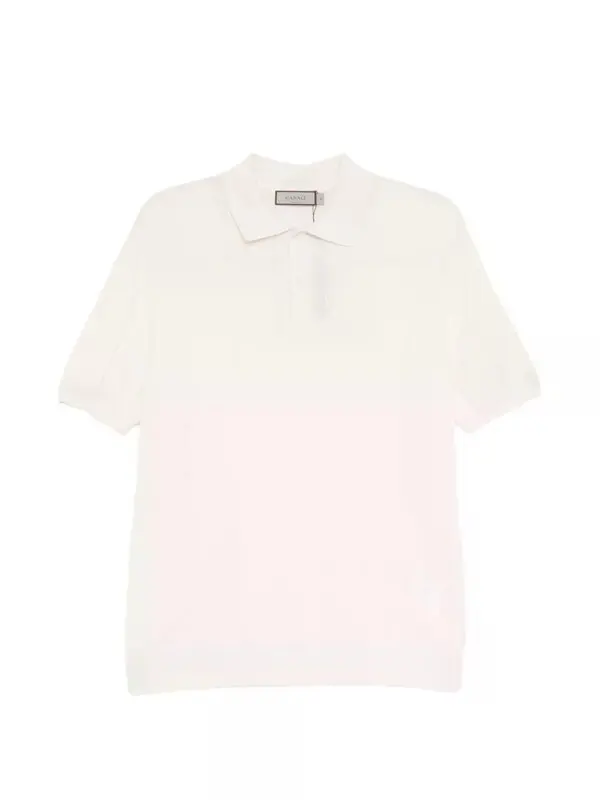 Canali Ribbed-knit Polo Shirt - Neutrals