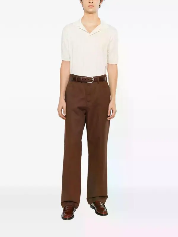 Canali Ribbed-knit Polo Shirt