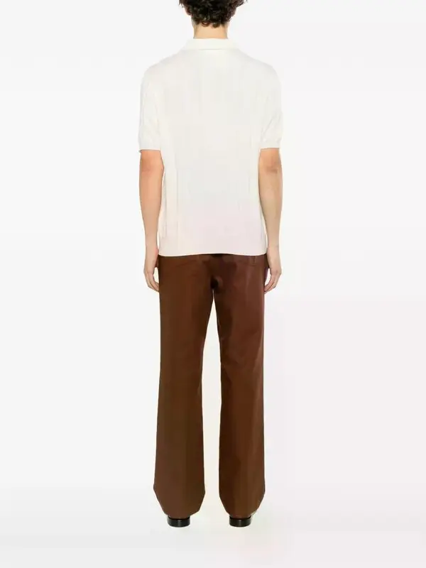 Canali Ribbed-knit Polo Shirt