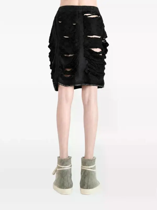 Rick Owens Distressed Wrap Midi Skirt