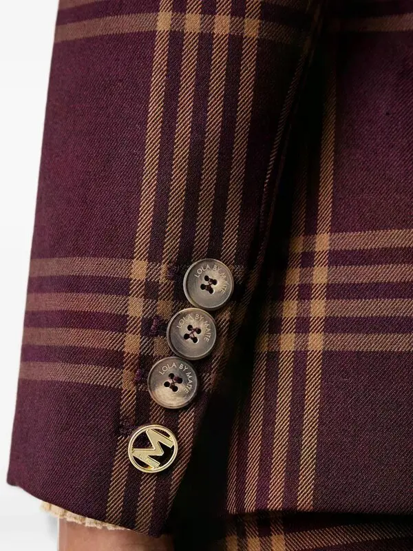 Lola Casademunt Checked Double-breasted Blazer
