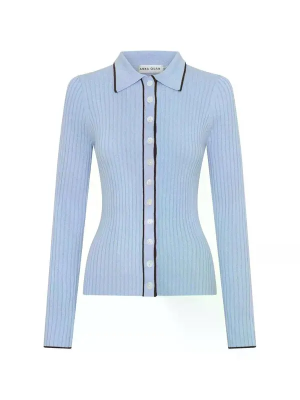 Anna Quan Ashlen Ribbed-knit Top - Blue