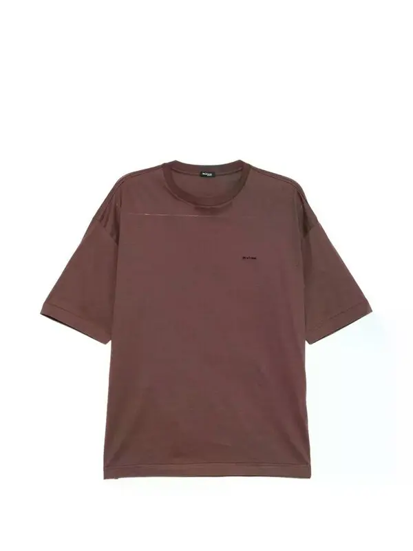 Kiton Logo-embroidered T-shirt - Brown