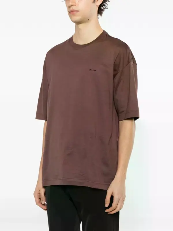 Kiton Logo-embroidered T-shirt - Brown