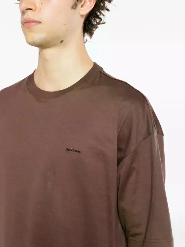 Kiton Logo-embroidered T-shirt - Brown