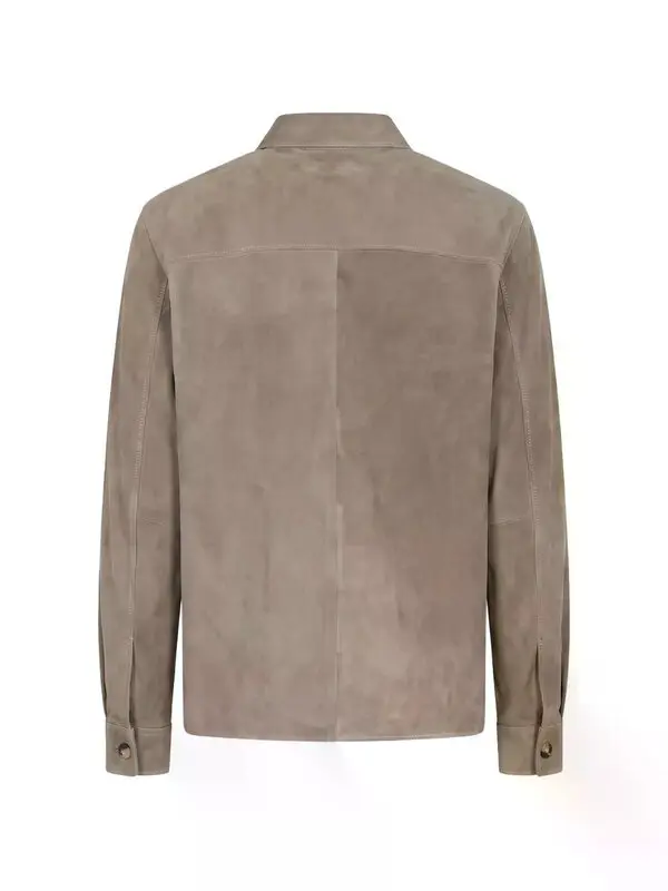 Agnona Suede Utility Shirt Jacket
