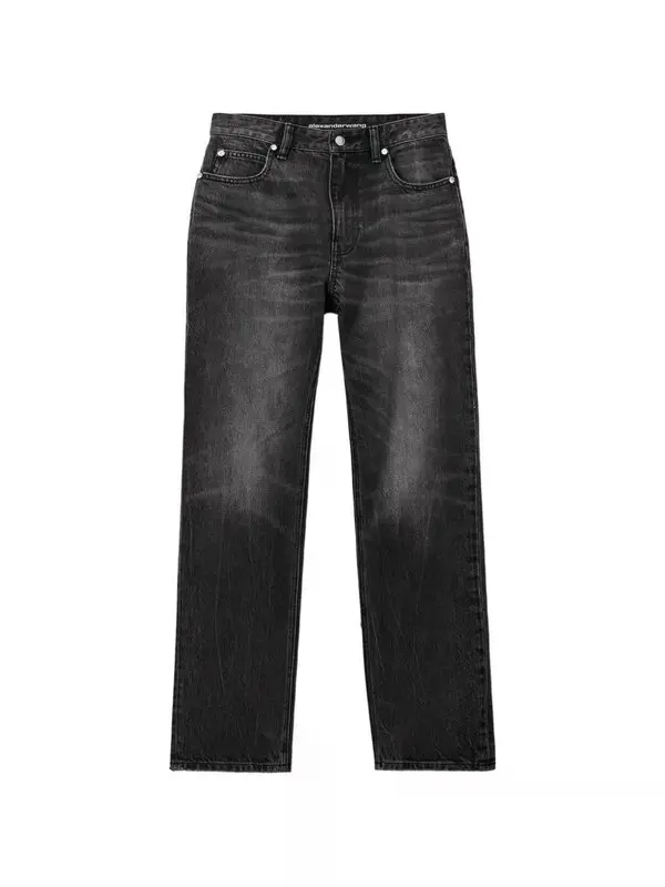 Alexander Wang High-rise Taper Jeans W/ Crystal Stud
