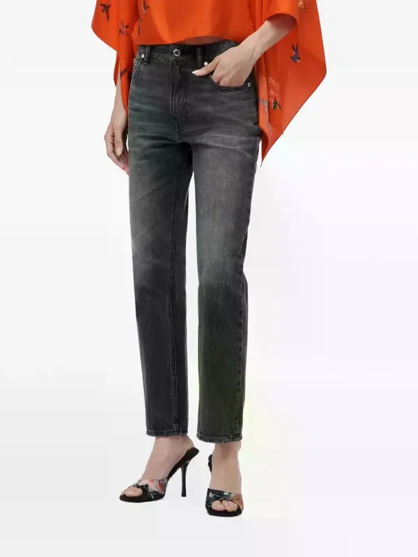 Alexander Wang High-rise Taper Jeans W/ Crystal Stud