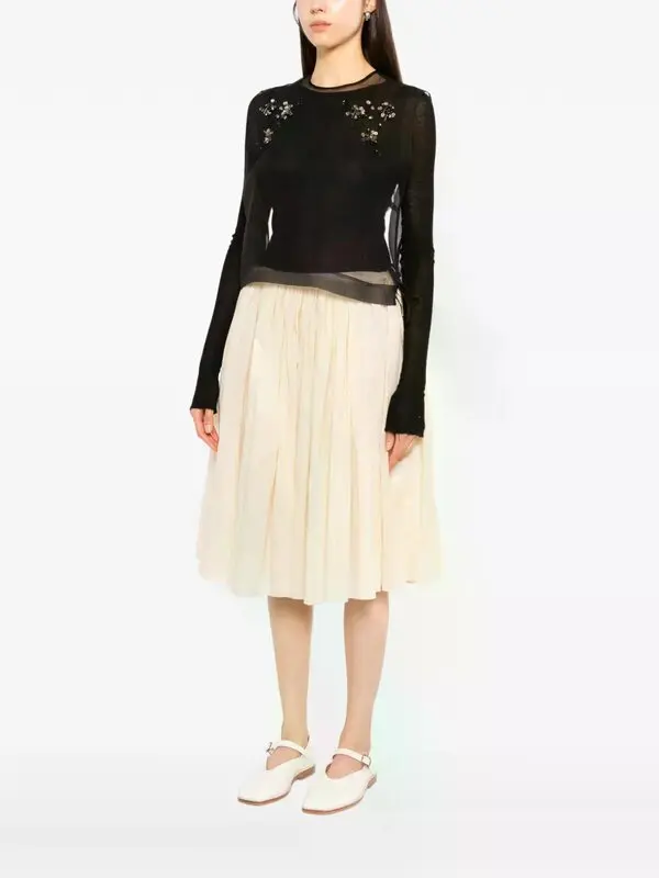 COTEMP Bead-embellished Sheer Top