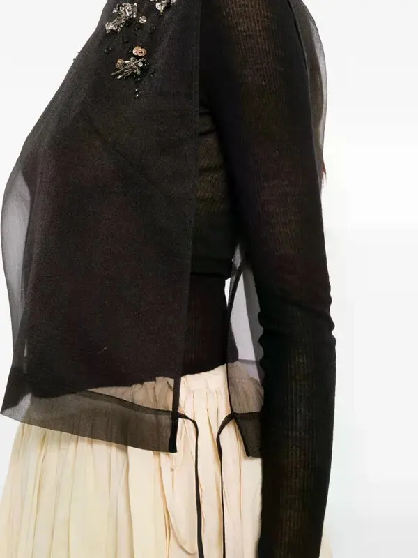 COTEMP Bead-embellished Sheer Top