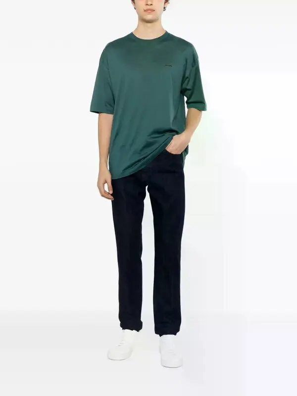 Kiton Logo-embroidered T-shirt - Blue
