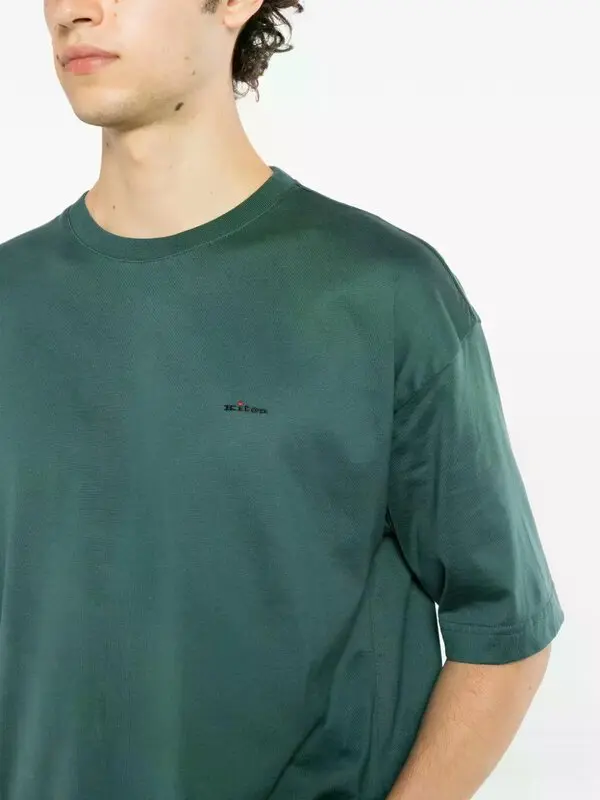 Kiton Logo-embroidered T-shirt - Blue