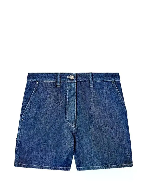 Giorgio Armani Contrast-stitch Denim Shorts - Blue