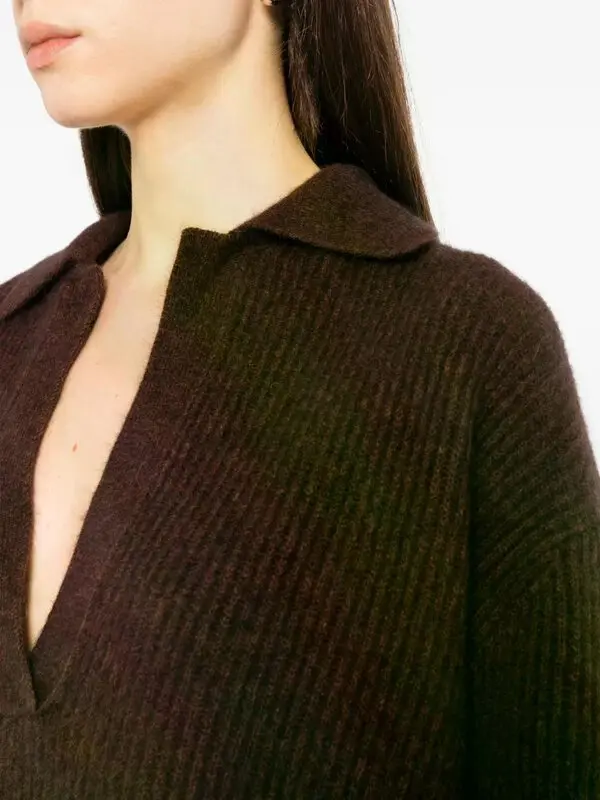 UMA WANG Ribbed-knit Polo-collar Sweater