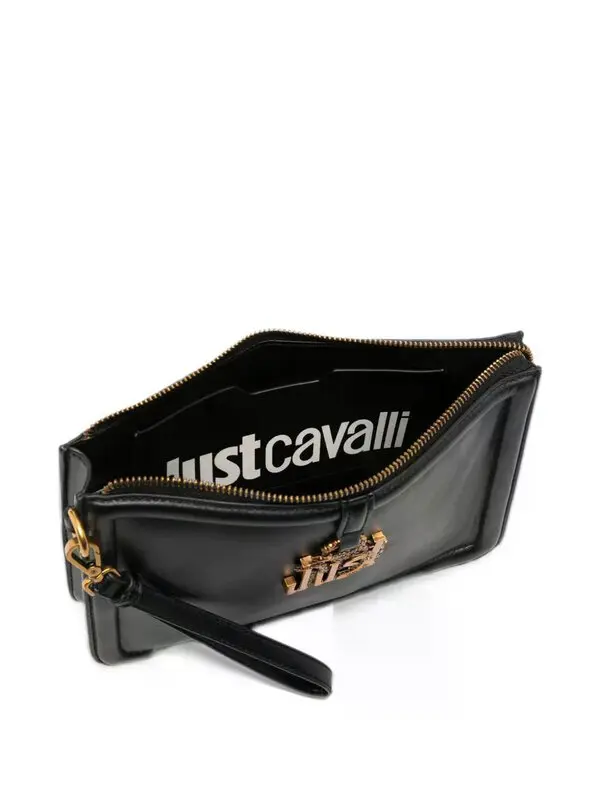 Just Cavalli Logo-plaque Leather Clutch Bag