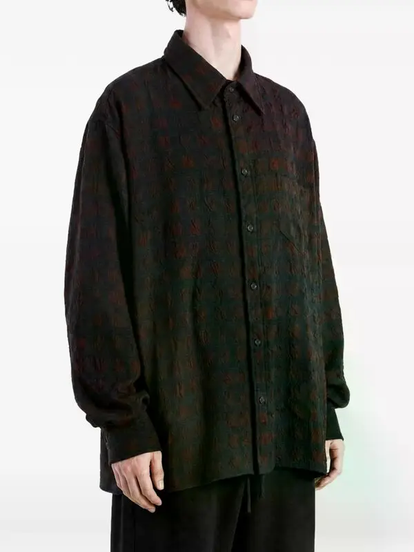 WILLY CHAVARRIA Check-pattern Seersucker Shirt