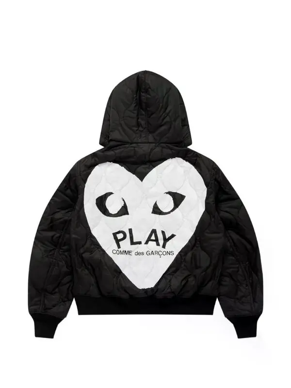 Play Comme Des Garcon Quilted Heart-patch Hoodie