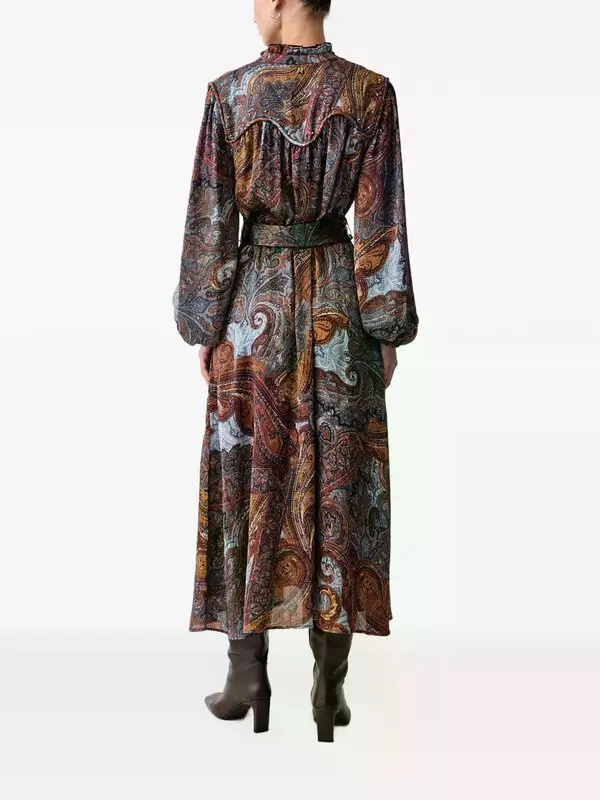 Lola Casademunt Paisley-print Belted Midi Dress