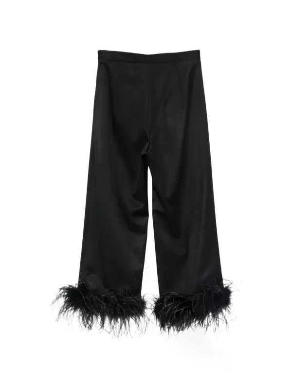 STYLAND Feather-trim Cropped Trousers