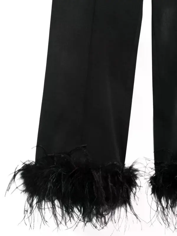 STYLAND Feather-trim Cropped Trousers
