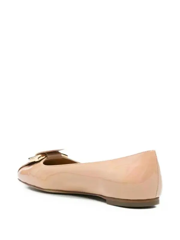 FERRAGAMO Gancini Patent-leather Ballet Flats