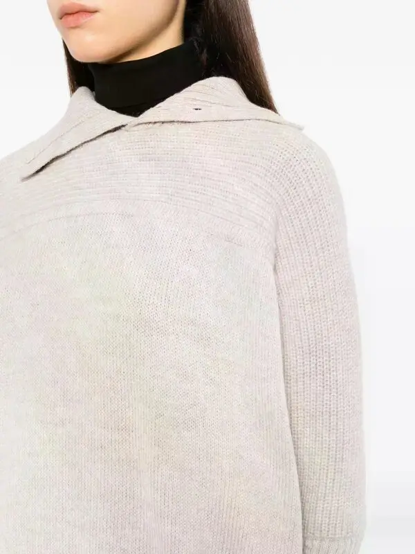 COTEMP Button-neck Ribbed-knit Jumper