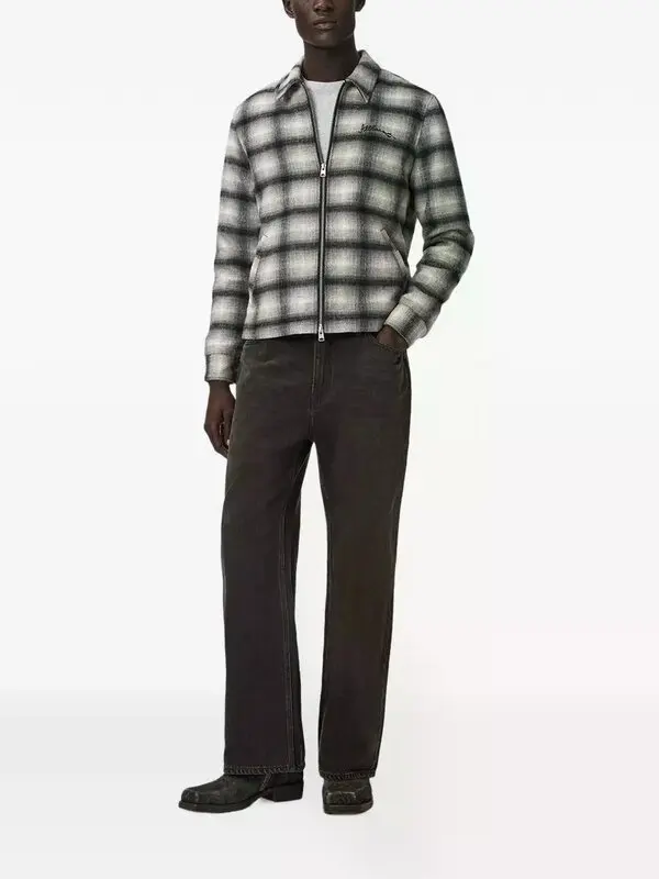 ALLSAINTS Check-pattern Logo-embroidered Shirt Jacket