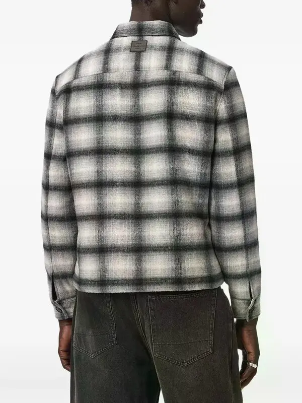 ALLSAINTS Check-pattern Logo-embroidered Shirt Jacket