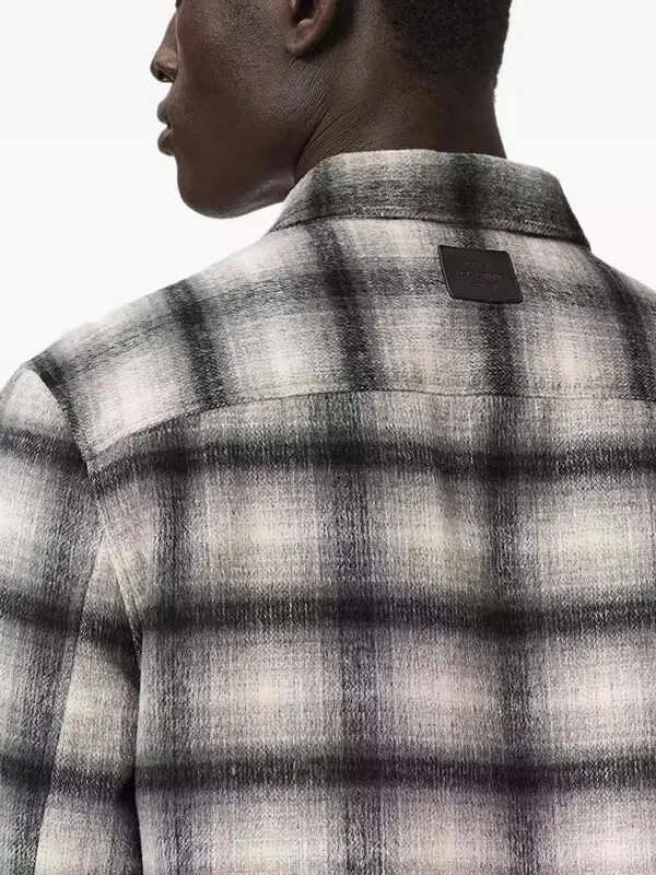 ALLSAINTS Check-pattern Logo-embroidered Shirt Jacket